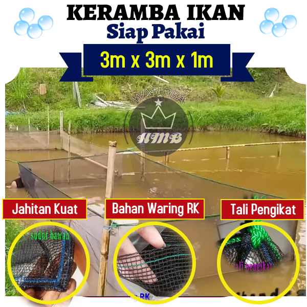 Jual Keramba Ikan Hapa Jaring Ikan Kecil Ukuran 3m x 3m x 1m | Shopee ...