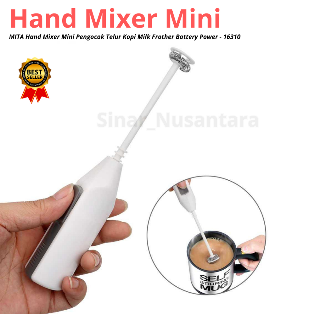 Jual SN MITA Hand Mixer Mini Pengocok Telur Kopi Milk Frother Battery ...