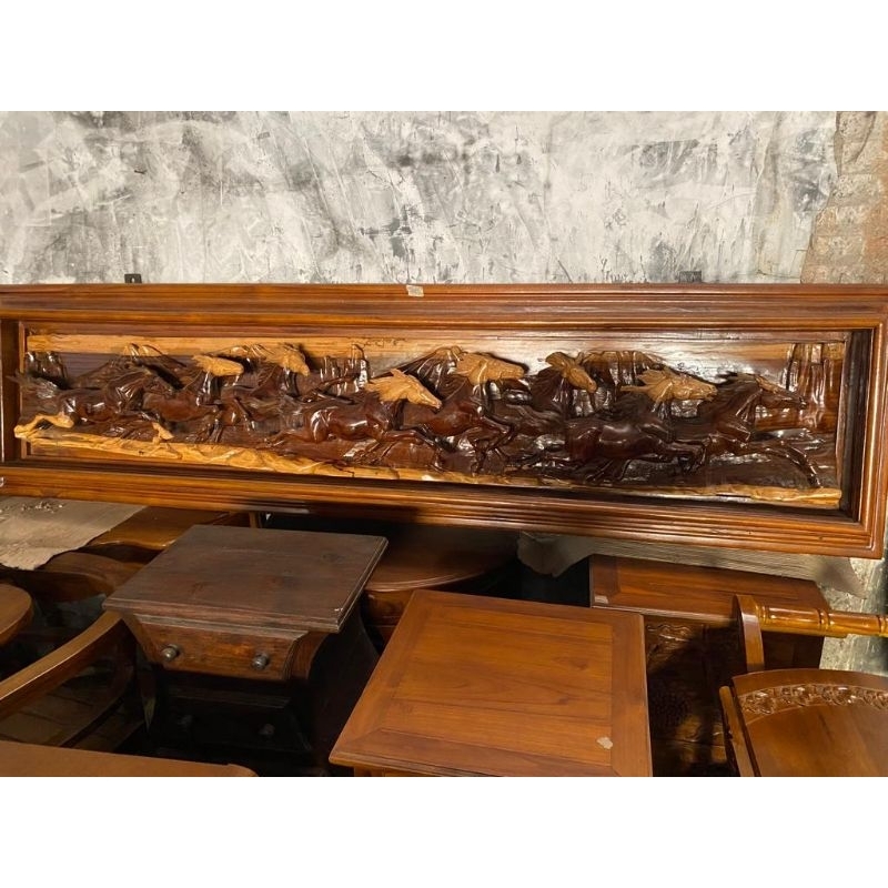 Jual Relief kuda full jati 220x60 cm | Shopee Indonesia