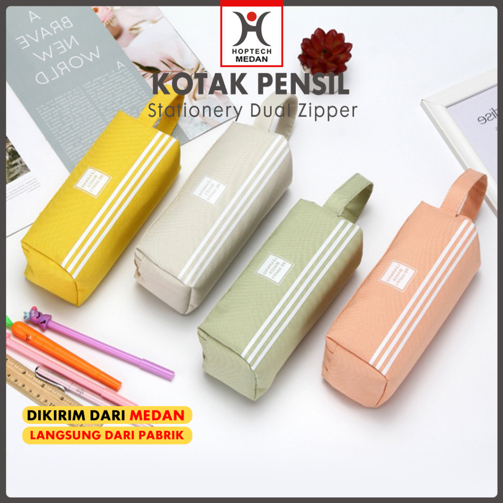 Jual Kotak Pensil Dan Stationery Dual Zipper / Dompet Pensil 2 Pouch ...