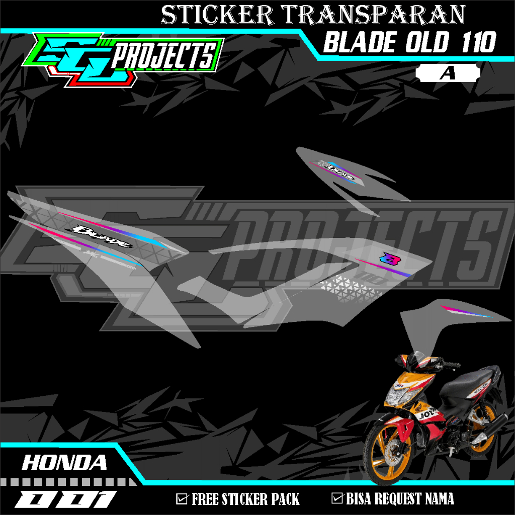 Jual STRIPING TRANSPARAN BLADE OLD 110 VARIASI GRAFIST SIMPEL KEREN SGL ...