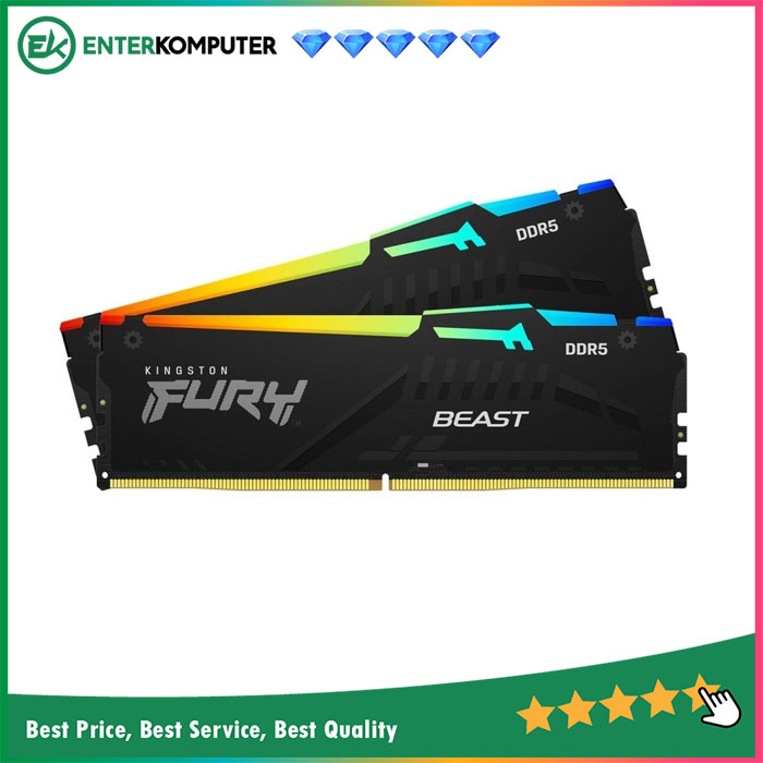 Jual Kingston Fury Beast RGB DDR5 6000MHz 16GB (2x8GB) - KF560C40BBAK2-16 | Shopee Indonesia