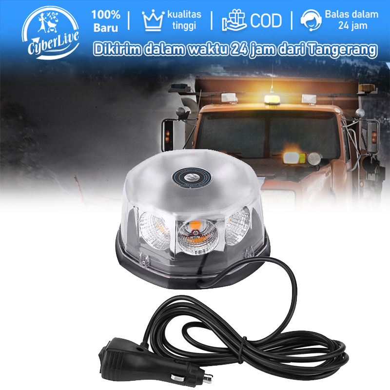 Jual Lampu Rotary Beacon Rotary Beacon Light Warning LED 8 Mode 8 Mata ...