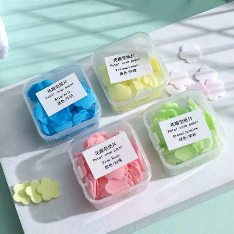 Jual Sabun cuci tangan mini travel size sabun kertas travel soap ...