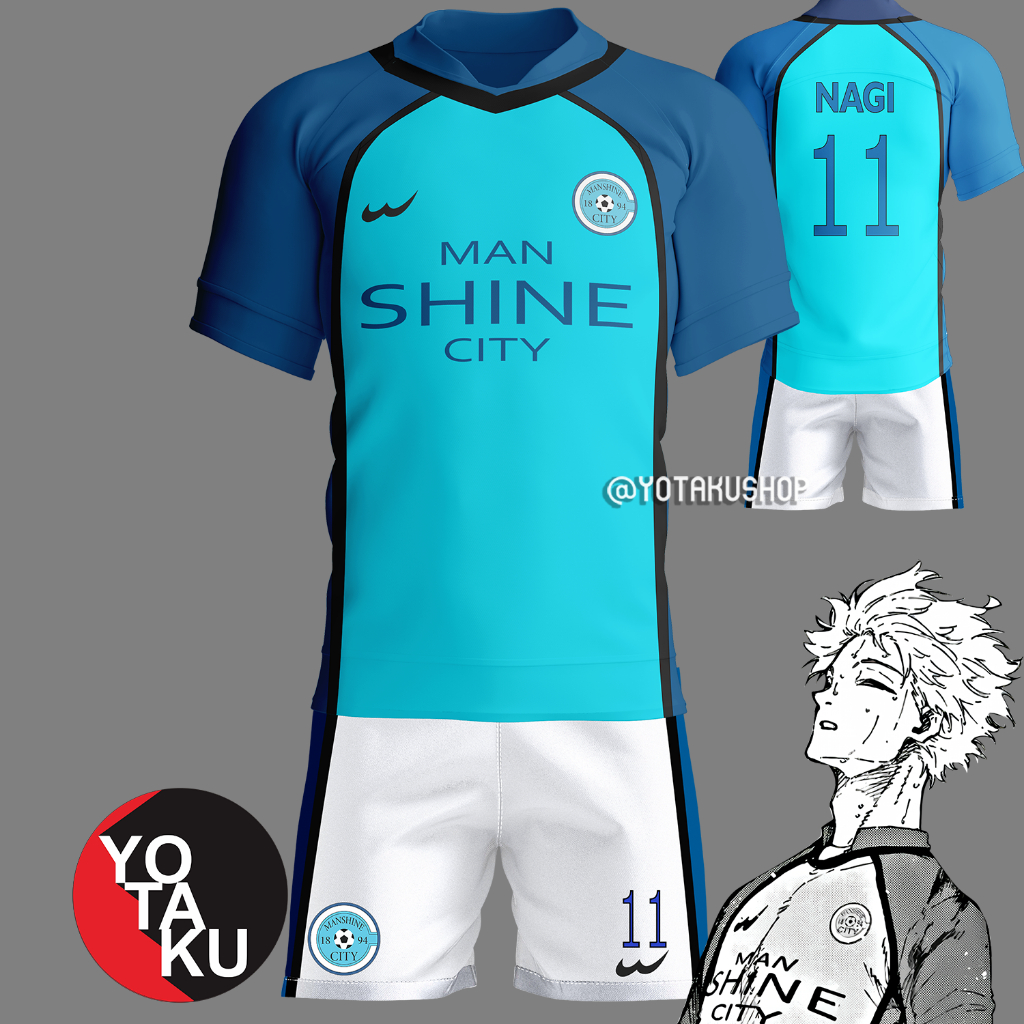 Jual Jersey Anime Cosplay Blue Lock Manshine Seishiro Nagi Full Set ...