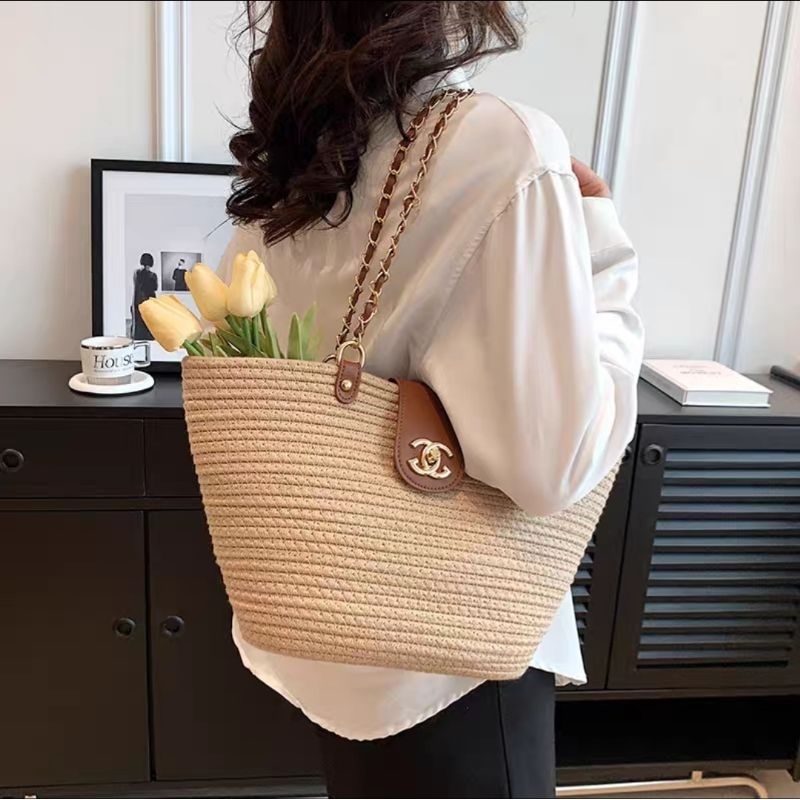 Jual Tas Anyam rajut beach bag All new 2023 tas Bali tas pantai tote ...