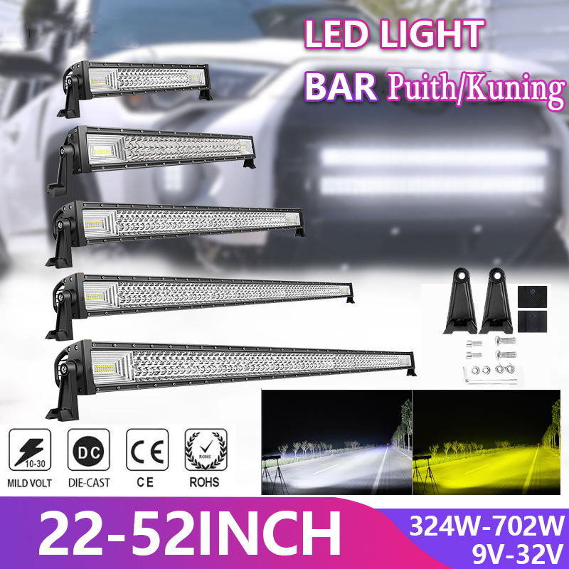 Jual 34 42 Inch Kuning Puith Offroad Straight IP68 LED Light Bar For ...