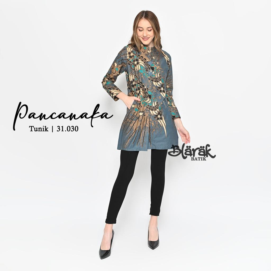 Jual tunik batik blarak (full kancing depan,ada saku kiri kanan ...