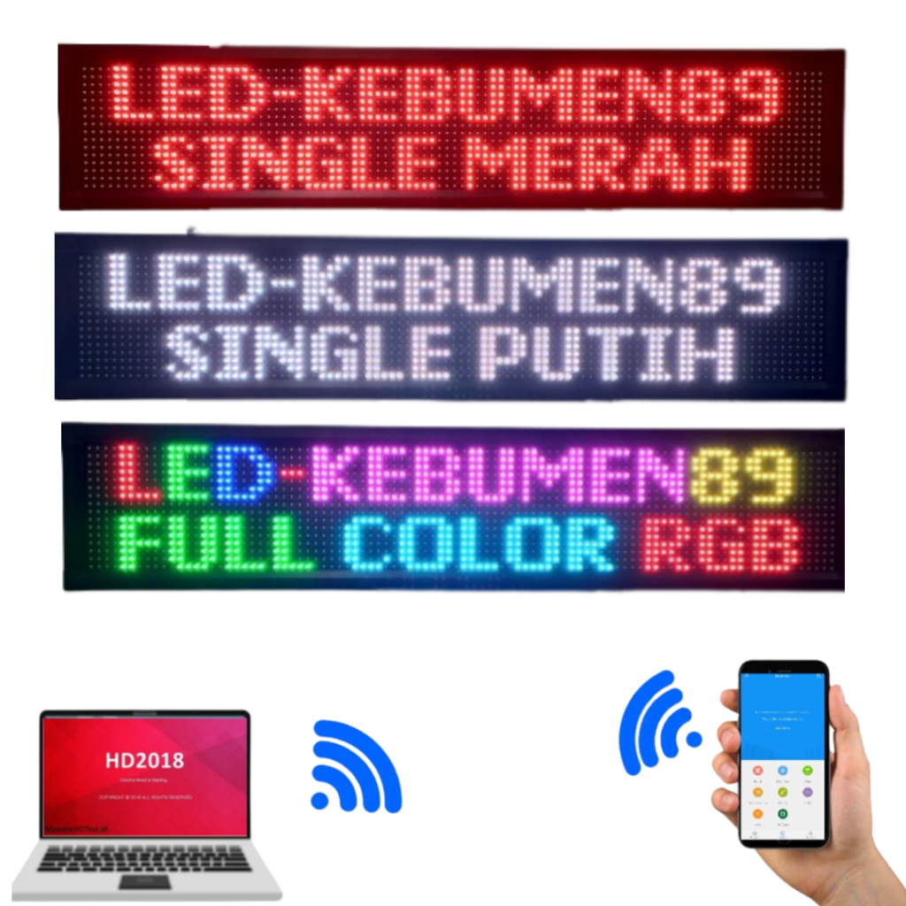 Jual Running text/led display outdoor,Merah,Biru,Putih,Hijau wIFI ...