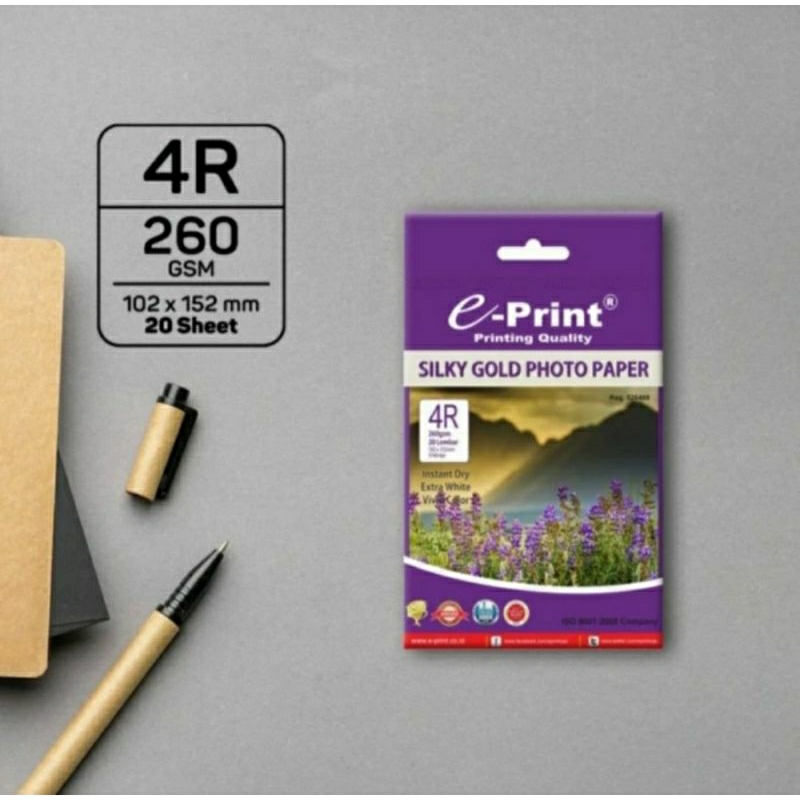 Jual Kertas Foto 4R Silky Doff 260 gsm isi 20 Lembar / Photo Paper ...