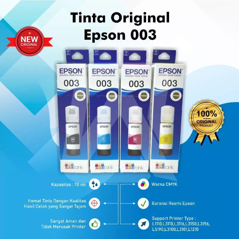 Jual Tinta Printer Epson 003 Original ( 1pcs ) | Shopee Indonesia