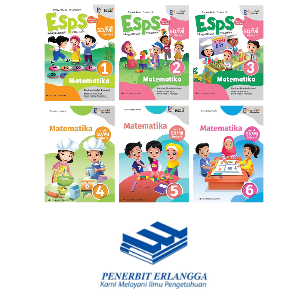 Jual BUKU ESPS MATEMATIKA SD KELAS 1 2 3 4 5 6 MERDEKA ERLANGGA | Shopee Indonesia