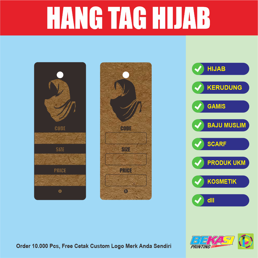 Jual Hang Tag Label Hand Tag Hijab Busana Muslim Pakaian Muslimah ...