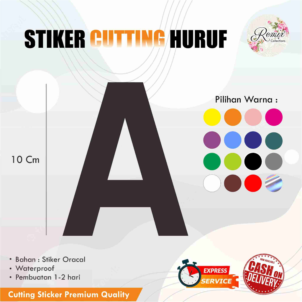 Jual Stiker cutting huruf / Sticker angka 10 cm | Shopee Indonesia