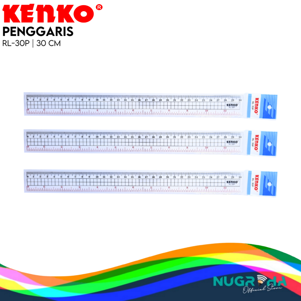 Jual Penggaris Ruler 30 Cm Kenko Mika RL-30P | Shopee Indonesia