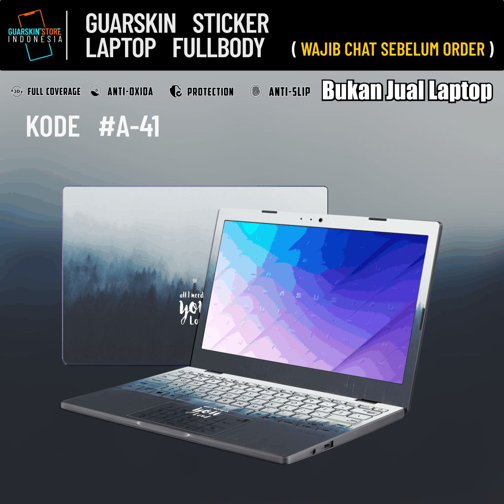 Jual Skin Protector Laptop Full Body Bisa Custom Gambar Kode A41-A45 ...