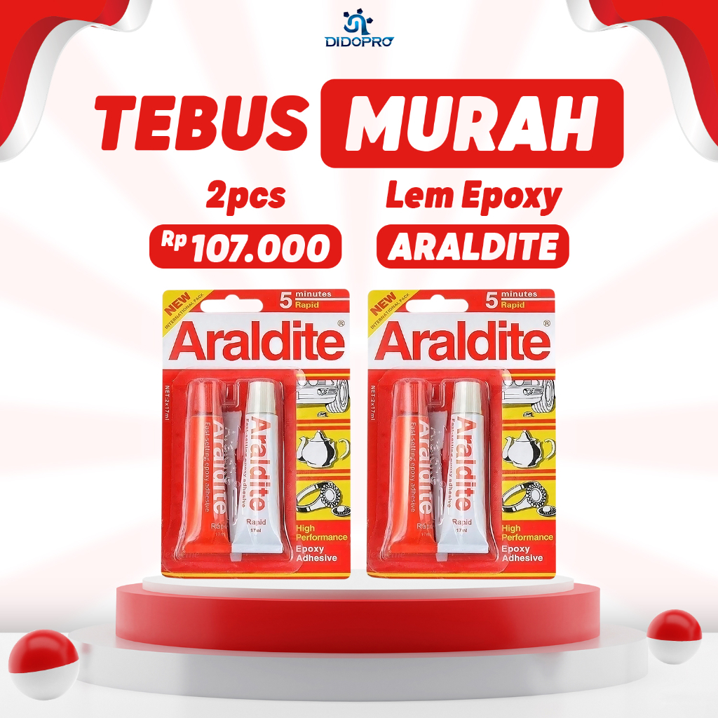 Jual LEM EPOXY BESI ARALDITE RAPID MERAH PUTIH RESIN HARDENER | Shopee ...