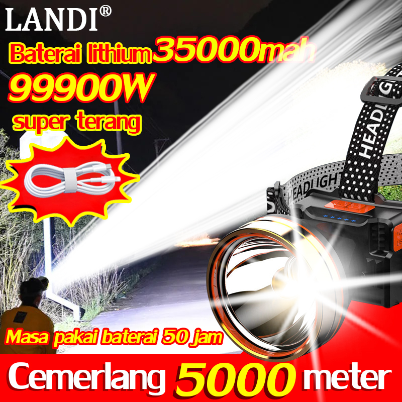 Jual Lebih terang dari lampu mobil LANDI Senter Kepala Led Glare 85WATT ...