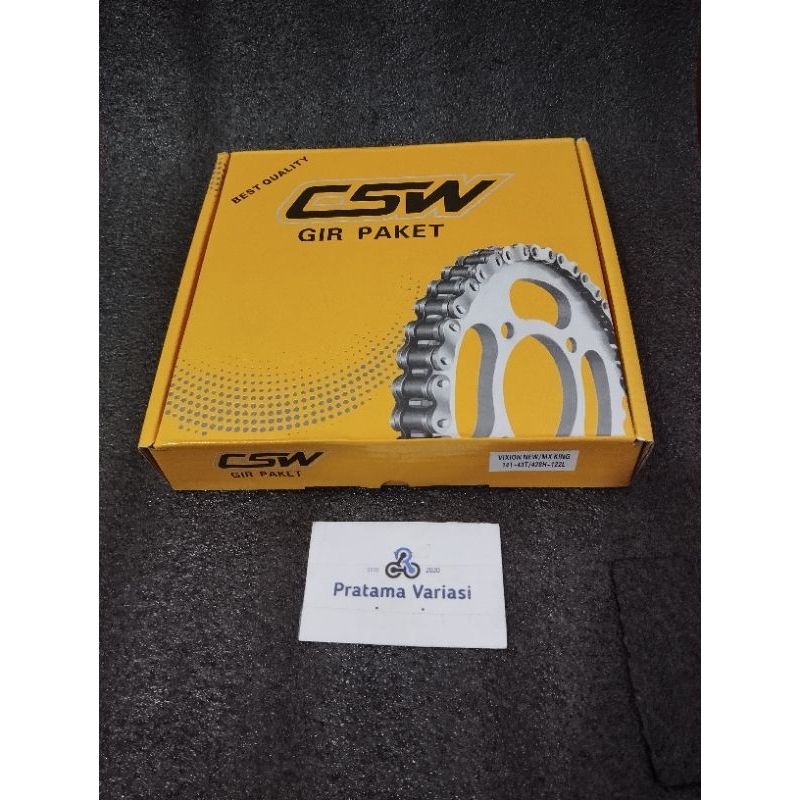 Jual [CSW] Gear Set + Rantai / Gear Paket Yamaha Vixion New / MX King [14T-43T / 428HG-122L ...