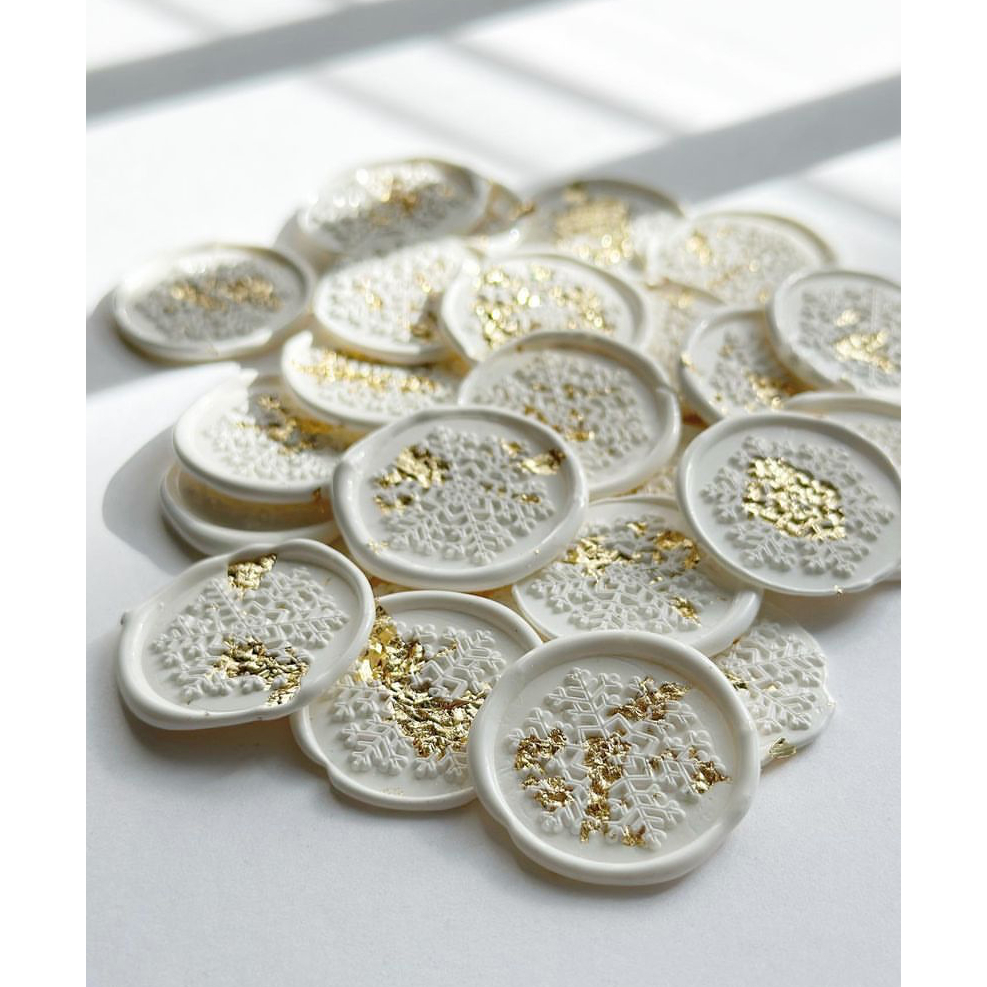 Jual (CFR) Natale (White with Gold Foil) - 1 pcs wax seal coin instan ...