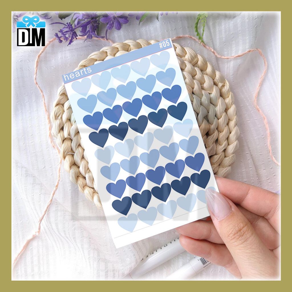 Jual Sticker Hati Love Heart Sticker Warna Warni Pastel Aesthethic ...