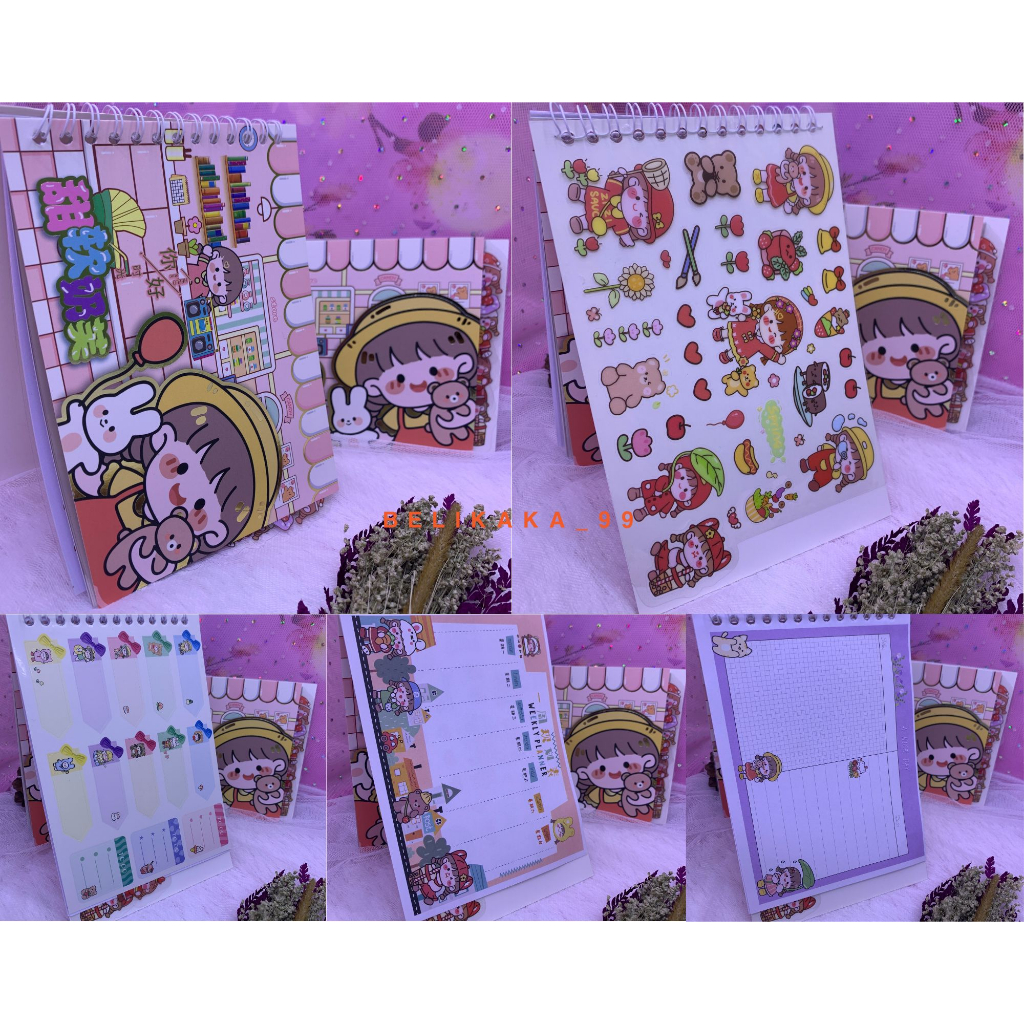 Jual STICKER KALENDER AESTHETIC 2D MOMO / STIKER BUKU SPIRAL WASHI LUCU ...