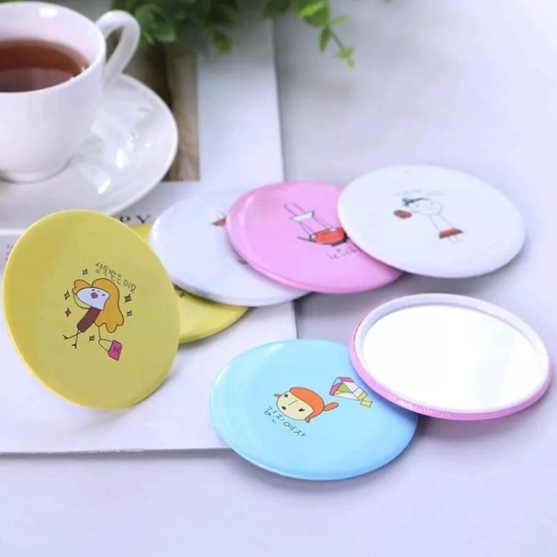 Jual kaca Cermin bulat mini cermin rias kaca make up kecil cermin hias ...