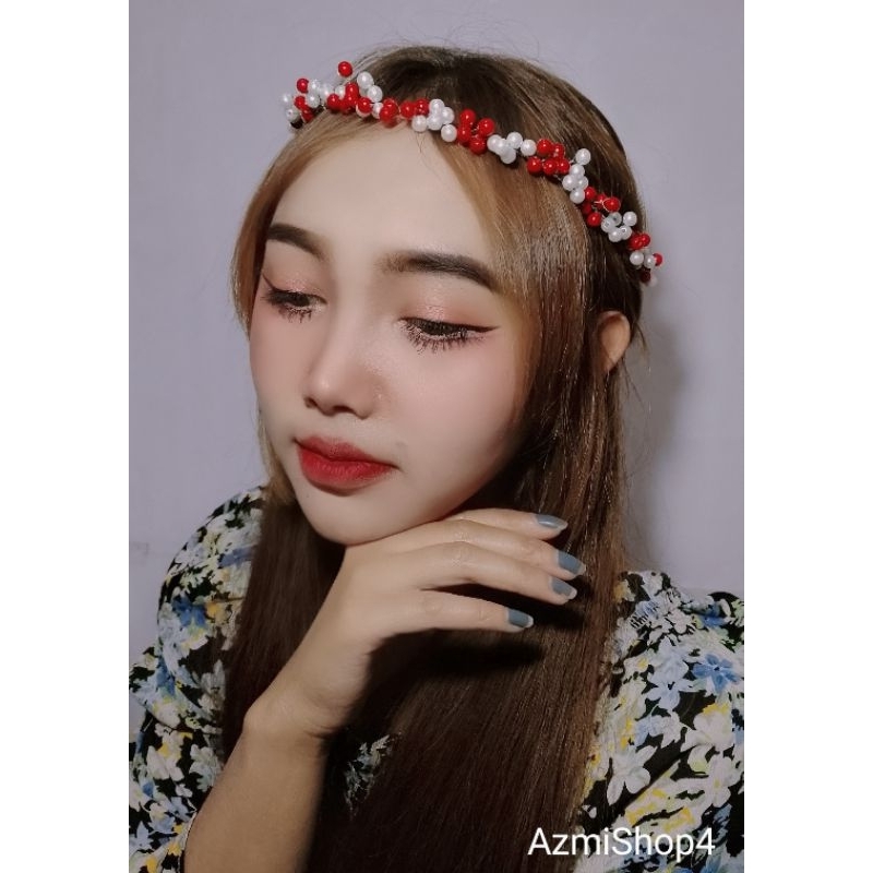 Jual Headpiece Mutiara Kombinasi Merah Putih - Mahkota Murah ...