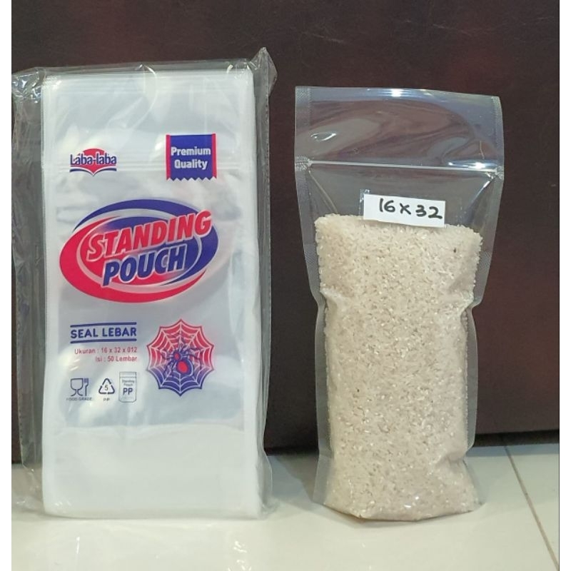 Jual PLASTIK STANDING POUCH/PLASTIK BERDIRI UKURAN 16x32 | Shopee Indonesia