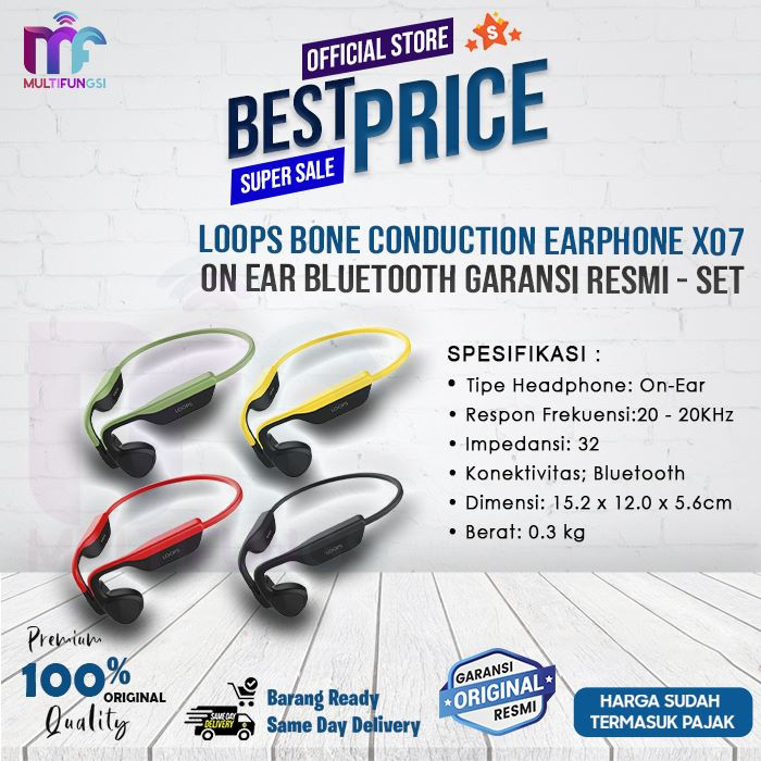 Jual Loops Bone Conduction Earphone X07 On Ear Bluetooth Garansi Resmi ...