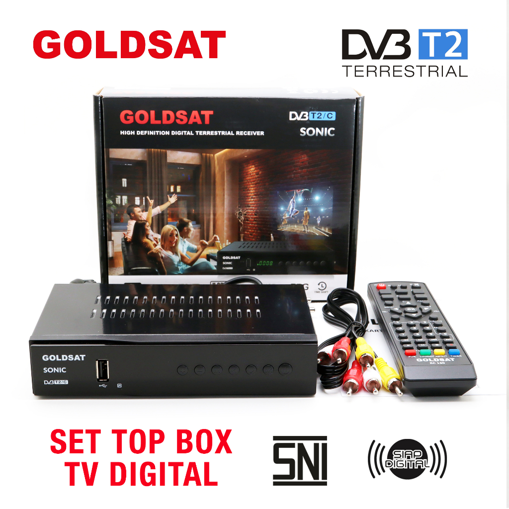 Jual Set Top Box TV Digital GOLDSAT SONIC DVB T2 / Receiver TV Digital ...