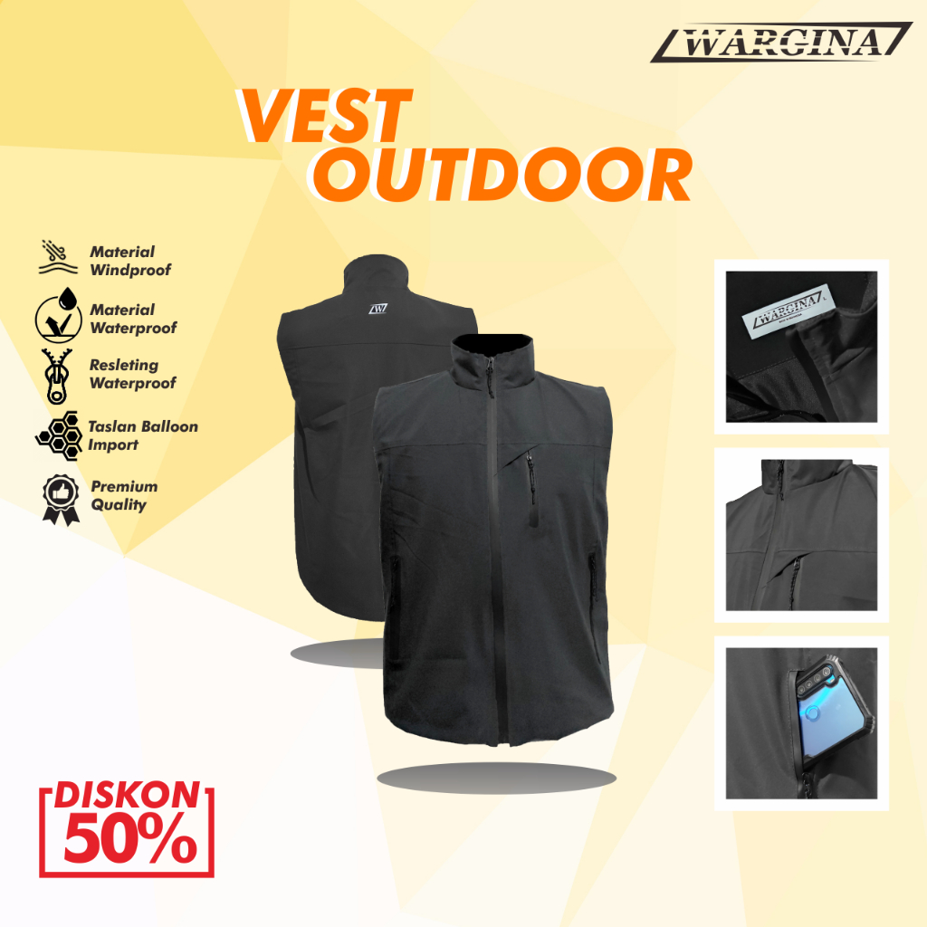 Jual Rompi Adventure Anti Air Tahan Angin Modern Stylish Abu Taslan ...
