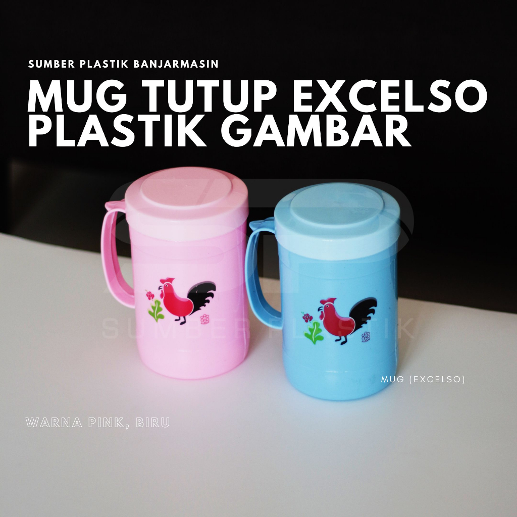Jual Mug Tutup Excelso Gelas Tutup Plastik Warna Gambar (Excelso ...