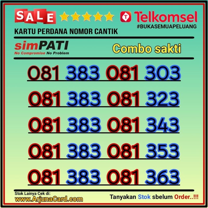 Jual Perdana nomor cantik simpati 0813 83 telkomsel combo sakti | Shopee Indonesia