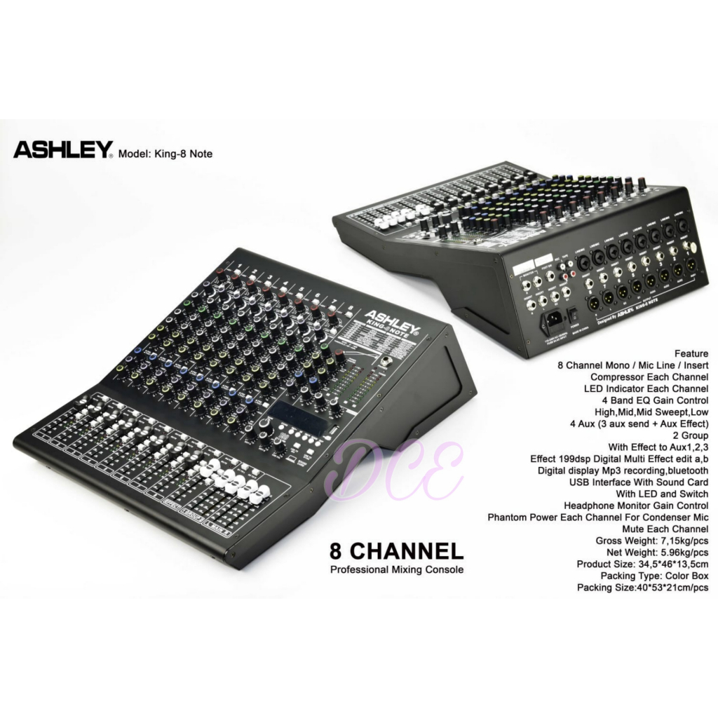 Jual Mixer Audio Ashley King8 Note Ashley King 8 Note 8 channel ...