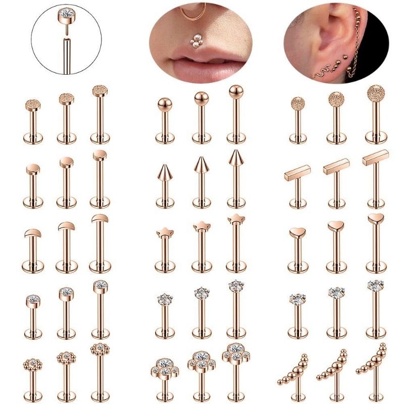 Jual Anting 1piece Piercing Plug In No Screw Labret Helix Tragus ...