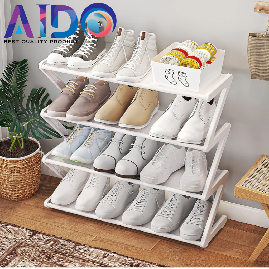 Jual Rak Sepatu Zigzag minimalis / Rak sandal 4 Susun Shoes Rack Sandal ...