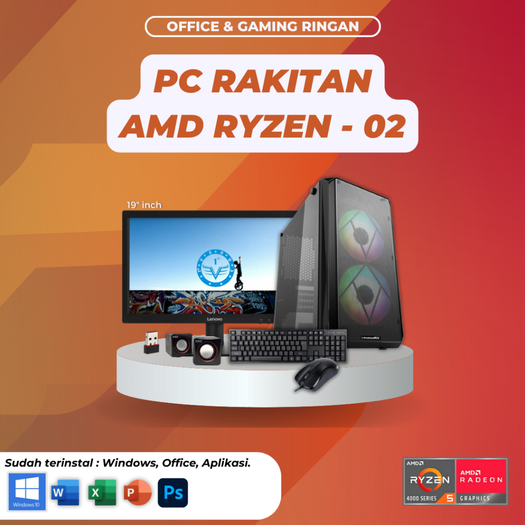 Jual PC RAKITAN KOMPUTER AMD RYZEN 02 / OFFICE & GAMING RINGAN | Shopee Indonesia