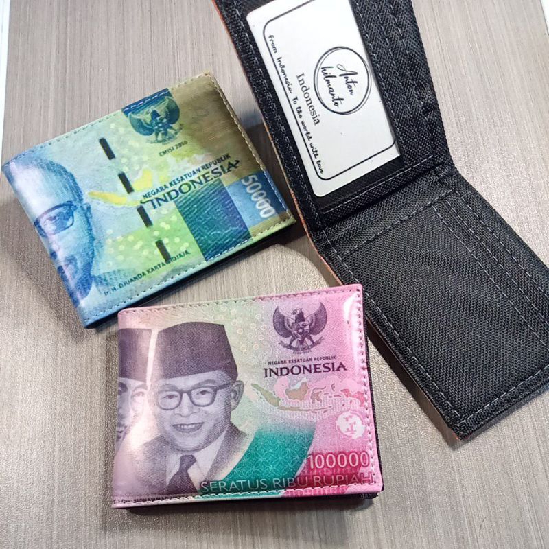 Jual dompet unik gambar uang, bahan kulit PU lokal berkualitas tahan ...