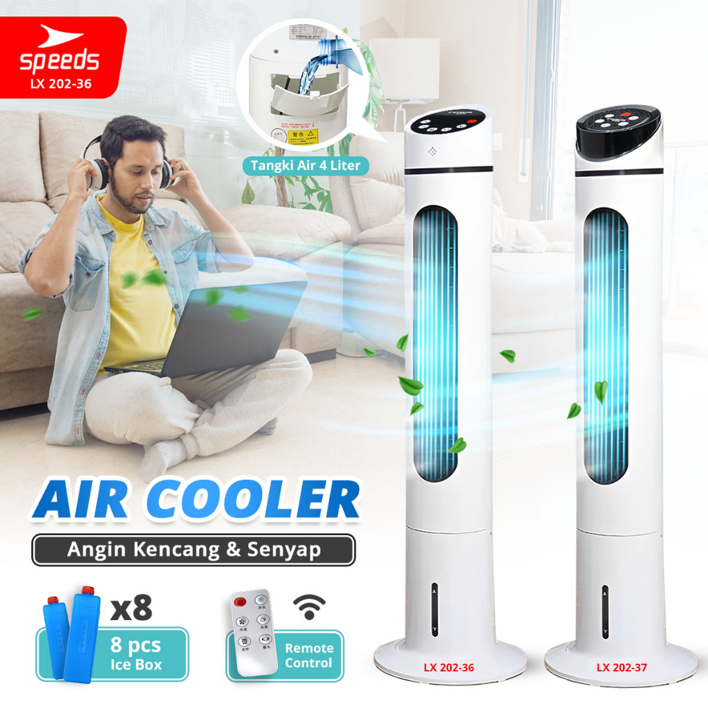 Jual SPEEDS Tower Fan Air Cooler Portable Kipas Angin Fan Tower Stand ...