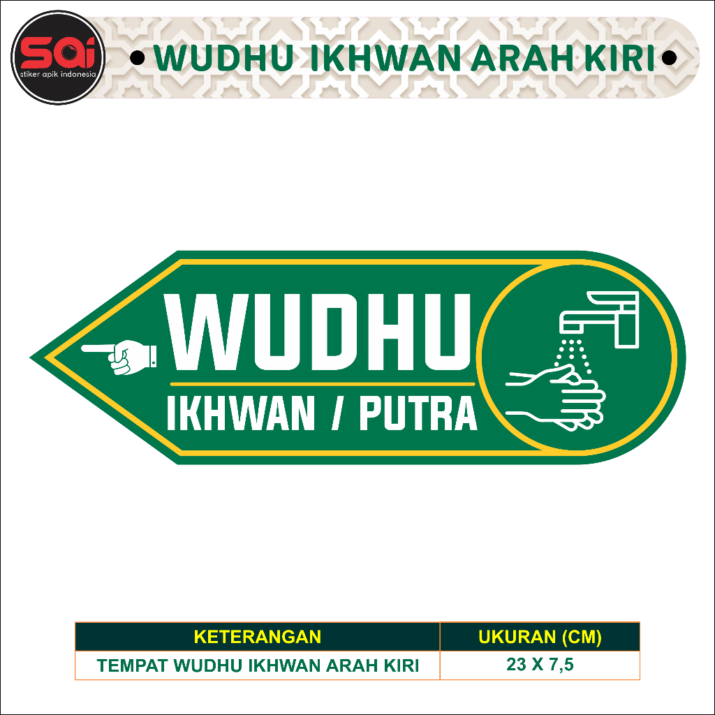 Jual STIKER VINYL PETUNJUK ARAH TEMPAT WUDHU IKHWAN / PUTRA / LAKI-LAKI ...