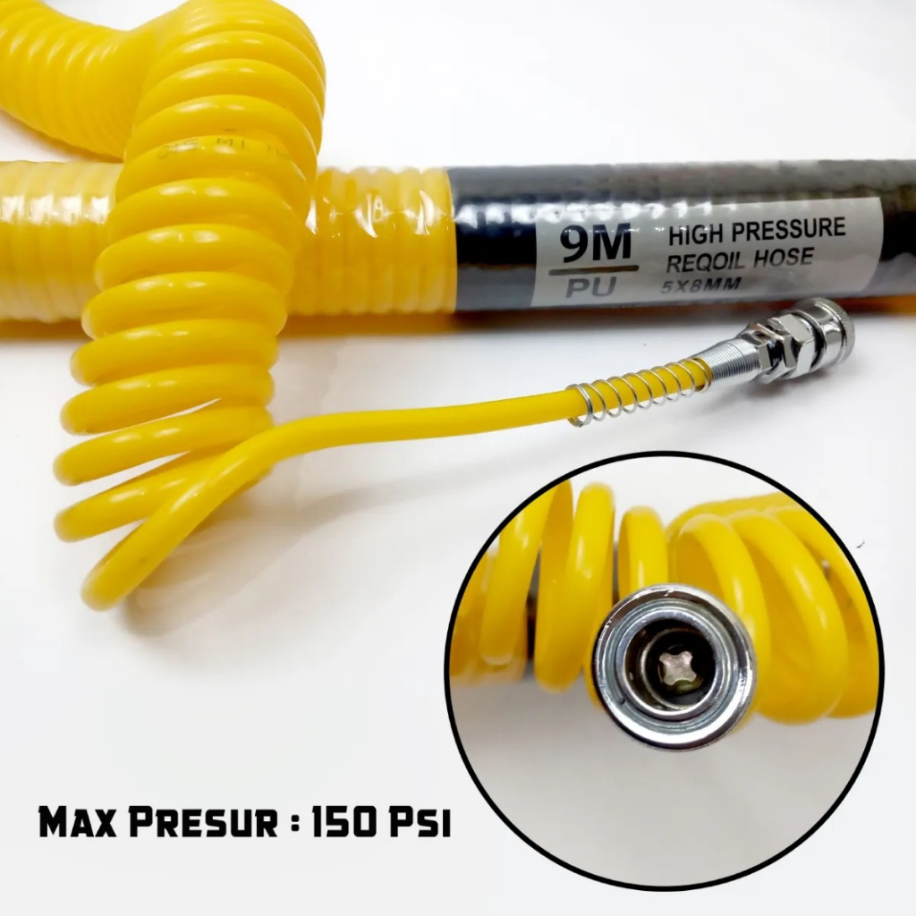 Jual Recoil Hose Selang Angin Kompresor Spiral 9 m dan 6 m /bisa cod ...