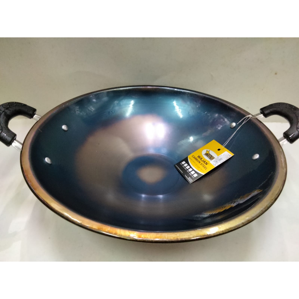 Jual Wajan Hitam Carbon Stainless Steel 36cm - Golden Flying Fish ...