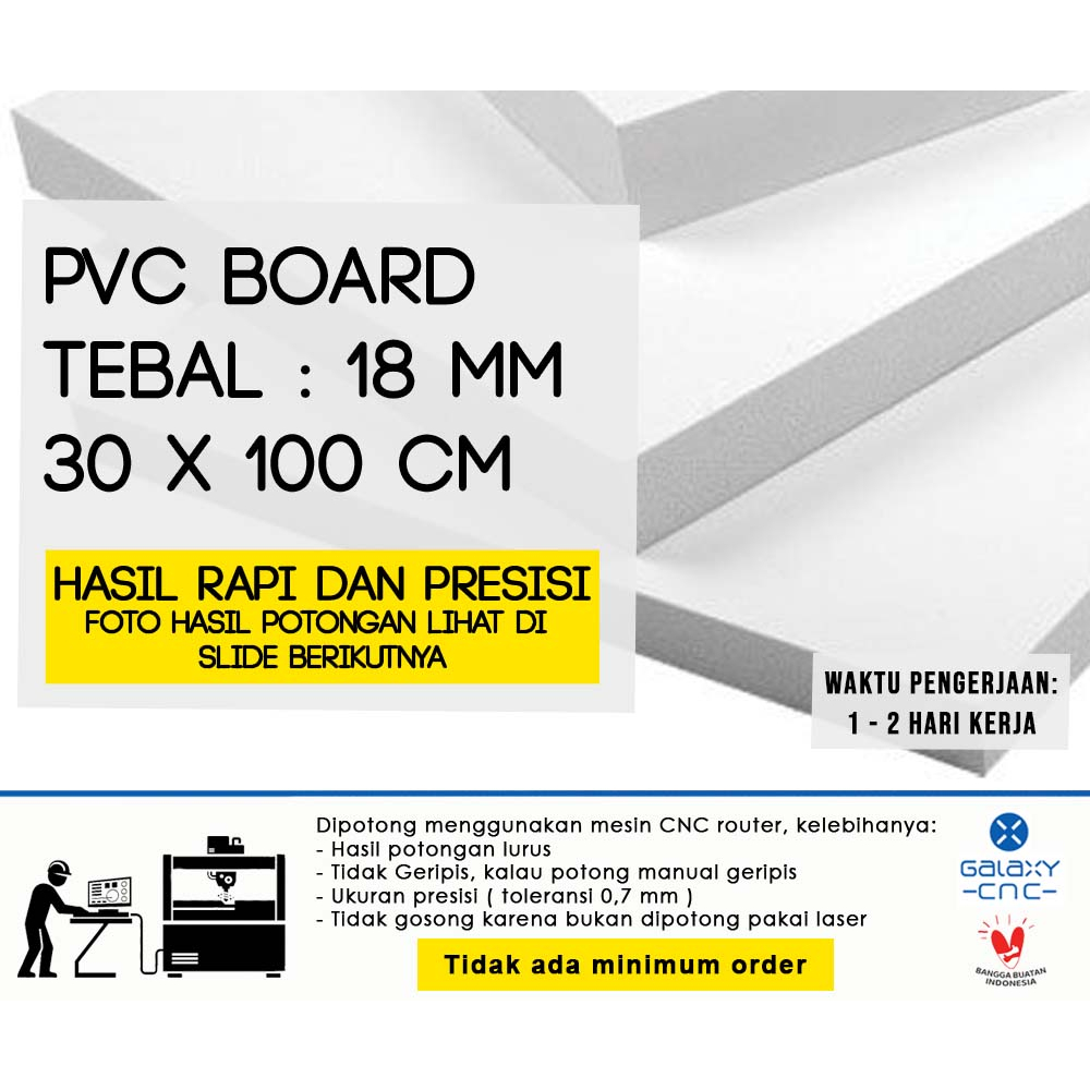 Jual PVC Foam Board / Papan PVC putih - Uk. 30 x 100 cm - Tebal 18 mm ...