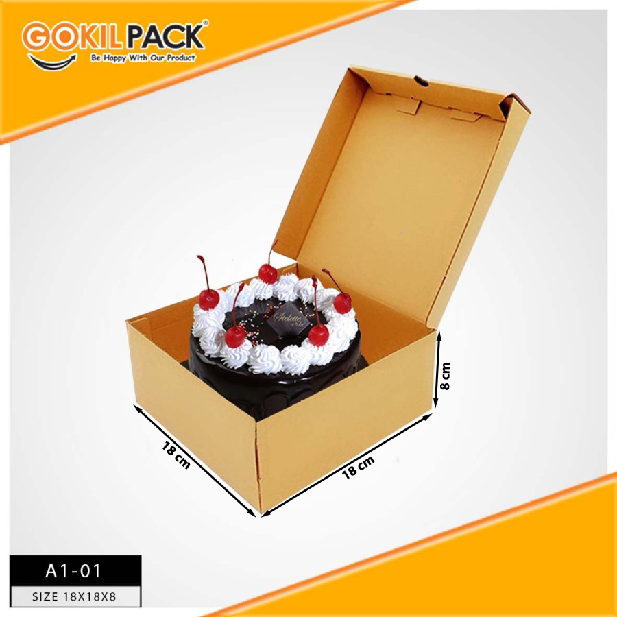 Jual GOKILPACK - Cake Box Kraft - Kotak Kue Polos Murah - A1-01-05 ...