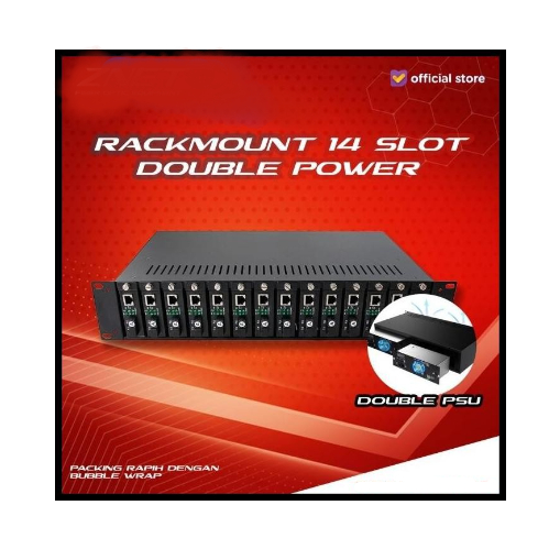 Jual Rackmount media converter fiber optic netlink htb 14 slot 2 psu ...