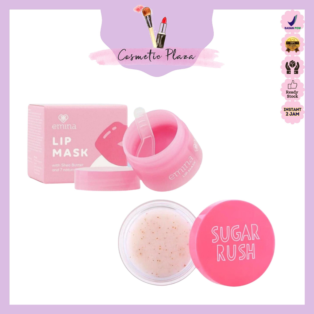 Jual EMINA Lip Mask | Sugar Rush Lip Scrub BPOM | Shopee Indonesia