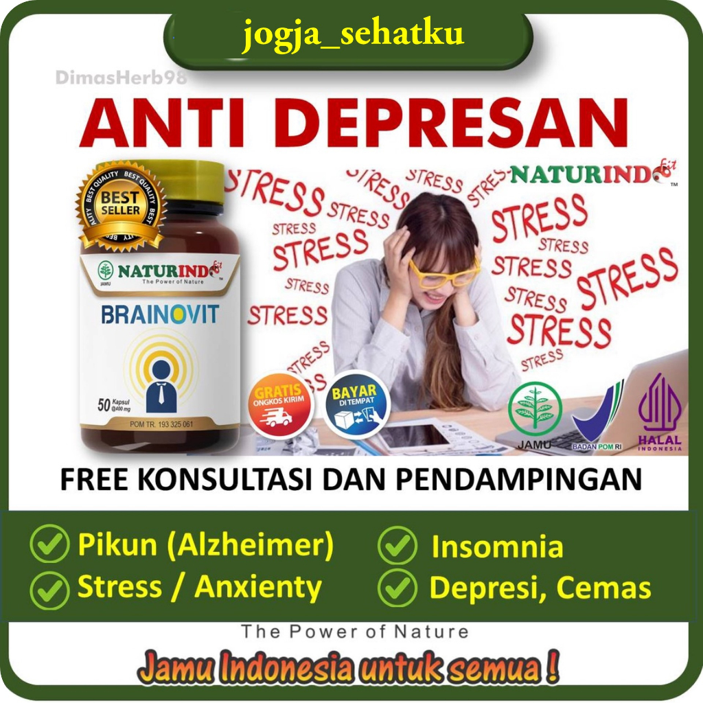 Jual Suplemen Anti Depresan Stres Depresi Pikun Syaraf Otak Alzheimer ...