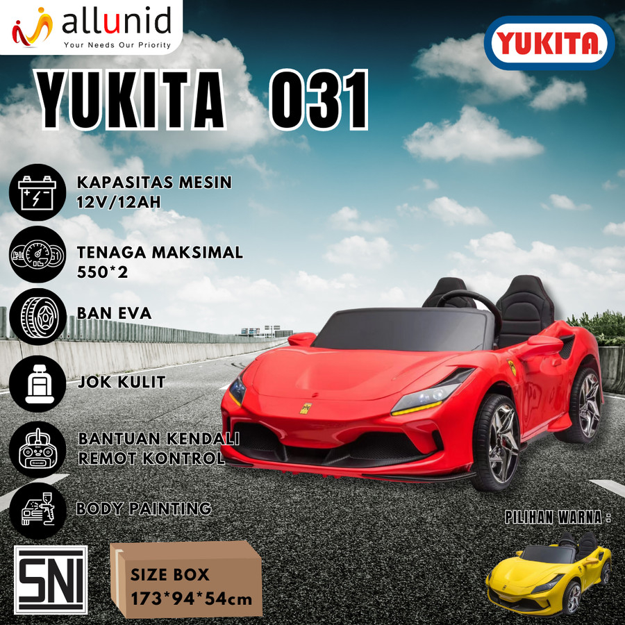 Jual Mainan anak Mobil Aki Anak Yukita 031 - 12 Volt 12 AH (bisa muat 2 ...