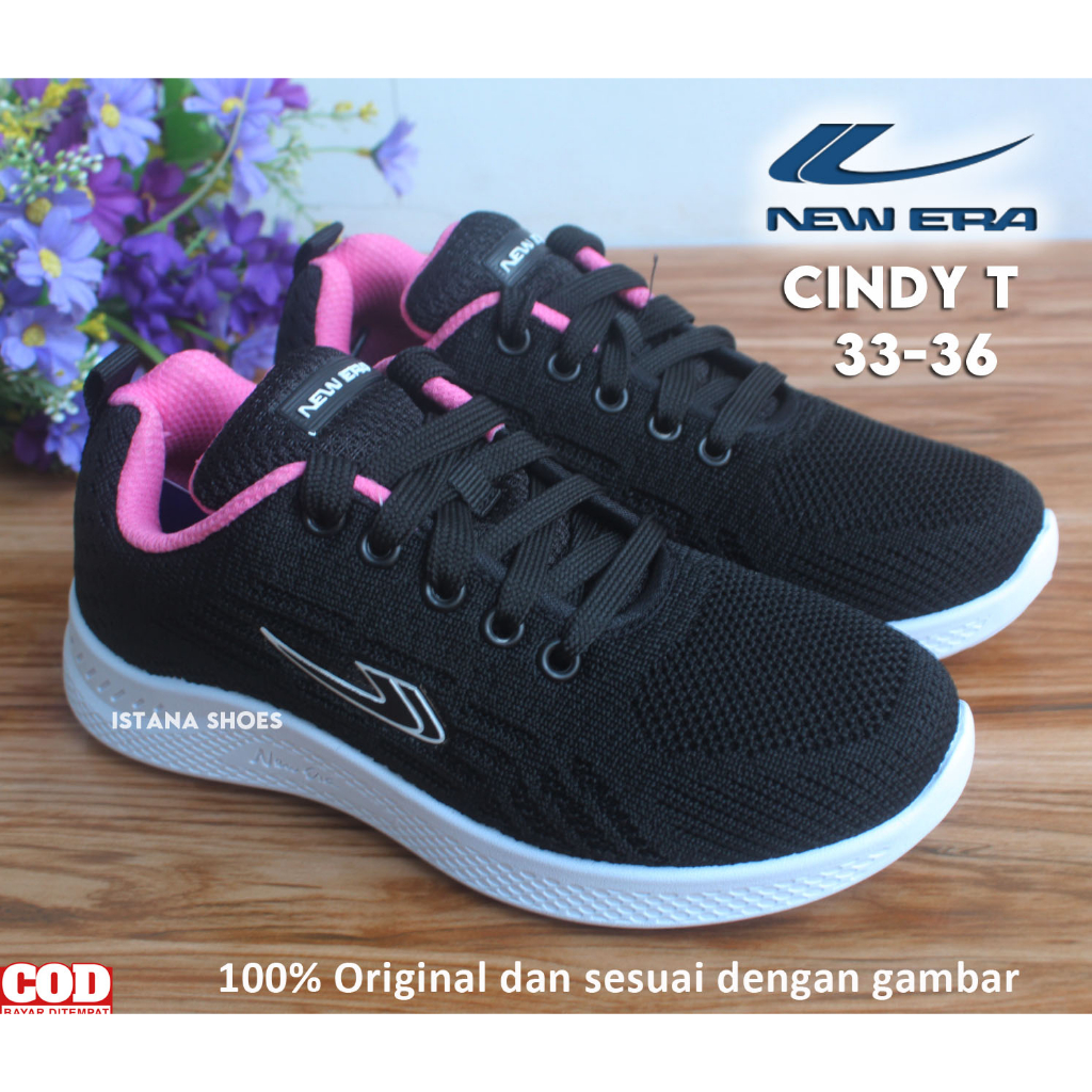 Jual Sepatu Sekolah Anak Perempuan NEW ERA CINDY SD Hitam Sneakers ...